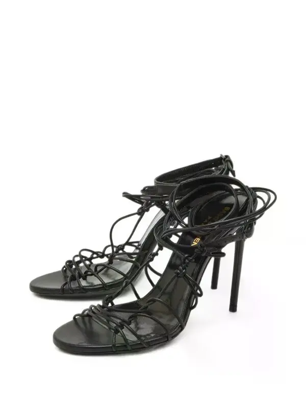 Saint Laurent Babylone Knotted Strappy Heeled Sandals