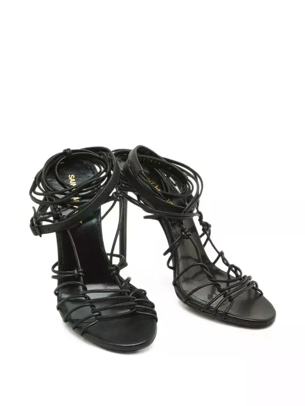 Saint Laurent Babylone Knotted Strappy Heeled Sandals