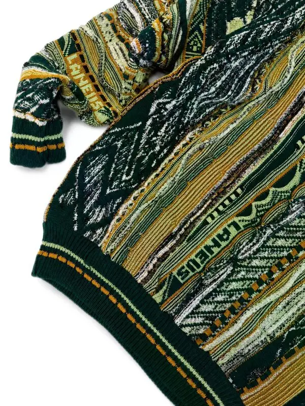 LANEUS Patterned Jacquard-knit Sweater