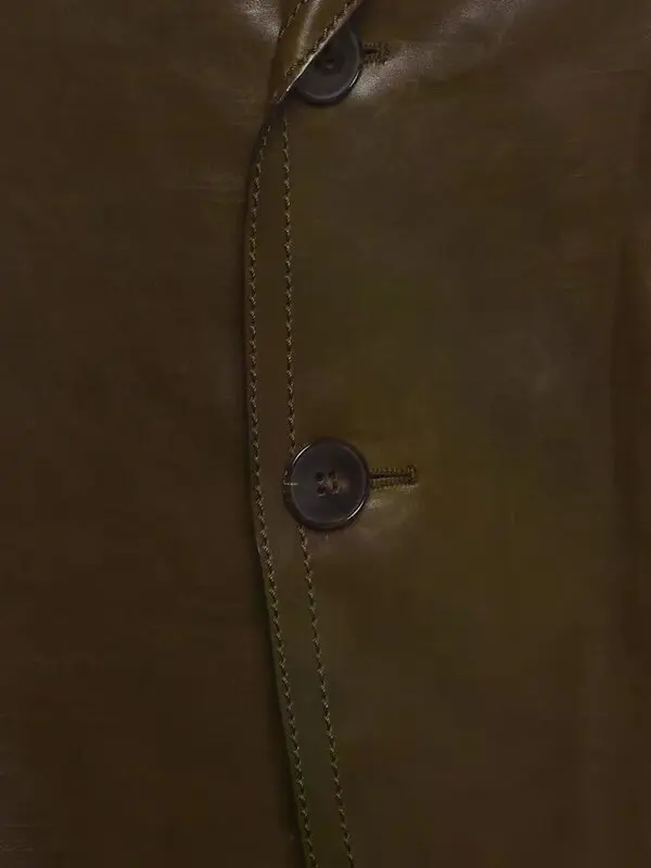 Gucci Leather Button-up Jacket