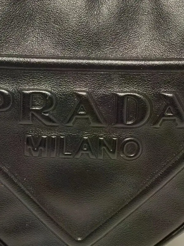 Prada Triangle Embossed Shoulder Bag
