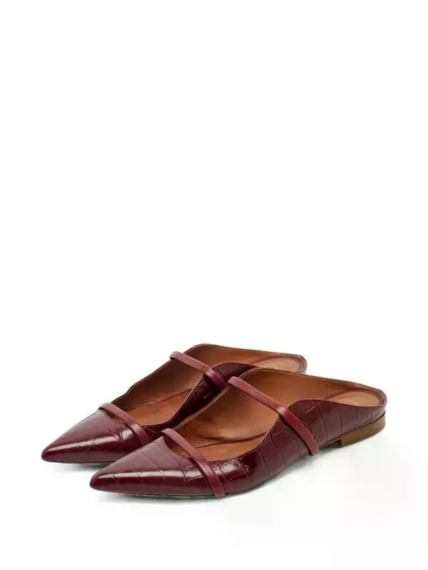 MALONE SOULIERS Maureen Croc-embossed Mules
