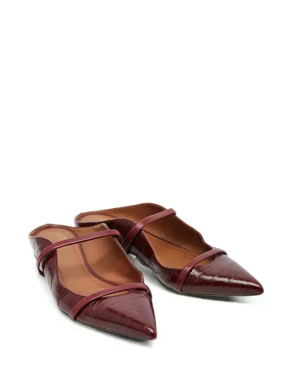 MALONE SOULIERS Maureen Croc-embossed Mules
