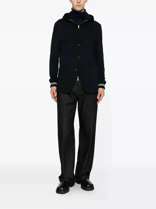 Eleventy Hooded Single-breasted Jacket