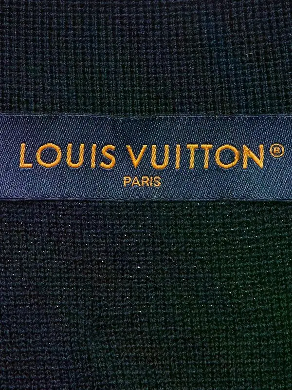 LOUIS VUITTON Wool Knit Jacket With Leather Trim