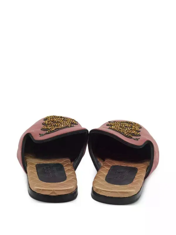 Gucci Embellished Snake Mules
