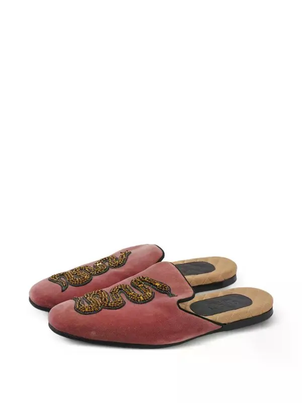 Gucci Embellished Snake Mules