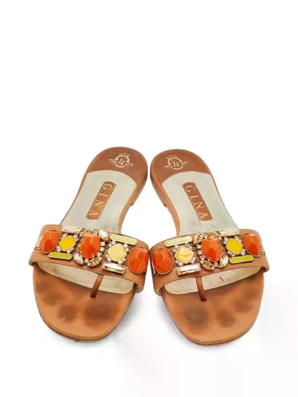 GINA Crystal-embellished Flat Sandals