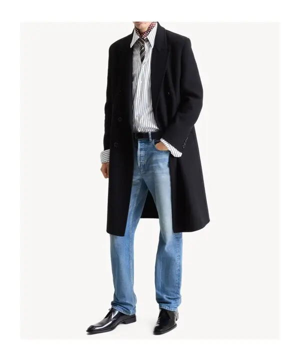 Saint Laurent Coat In Double-face Wool Felt