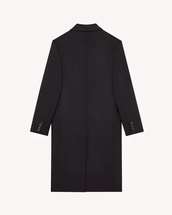 Saint Laurent Double-breasted Long Overcoat