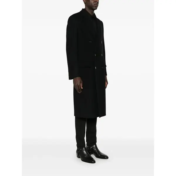 Saint Laurent Double-breasted Long Overcoat
