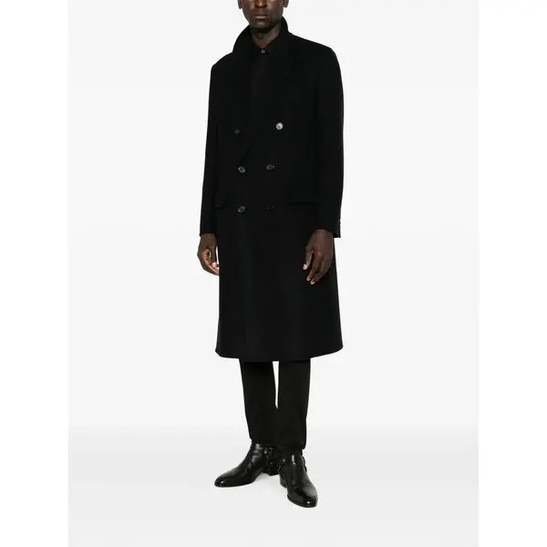 Saint Laurent Double-breasted Long Overcoat