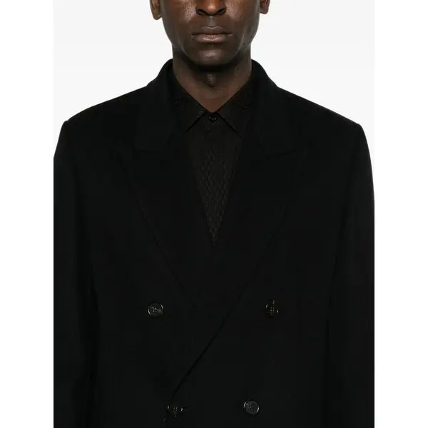 Saint Laurent Double-breasted Long Overcoat