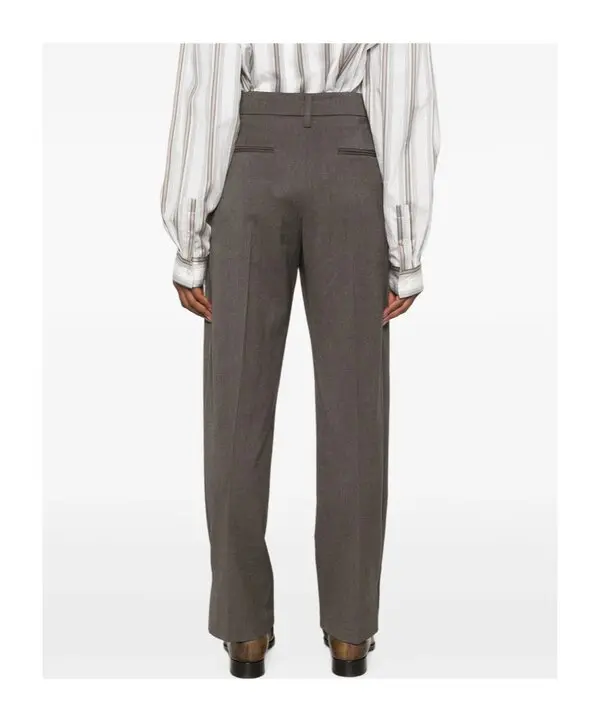 SYSTEM Buckle-detail Pressed-crease Tailored Trousers
