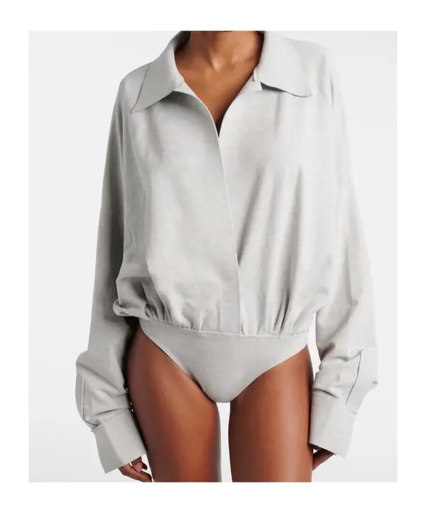 Norma Kamali Cotton-blend Jersey Bodysuit