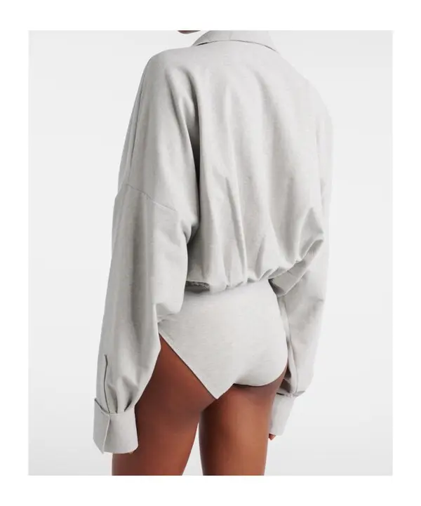 Norma Kamali Cotton-blend Jersey Bodysuit