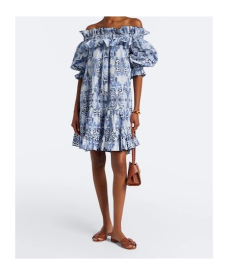 La DoubleJ Breakfast Printed Cotton Poplin Minidress