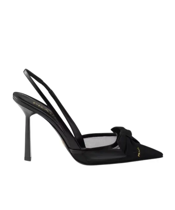 Prada Mesh Fabric Slingback Pumps