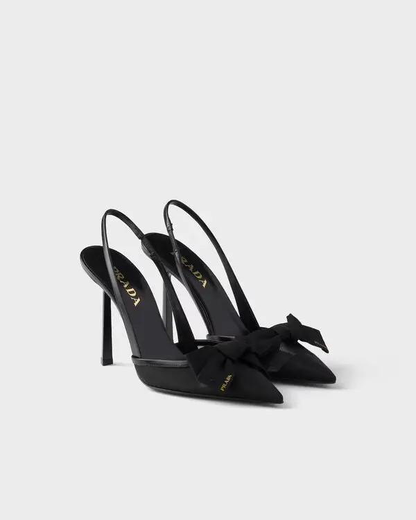 Prada Mesh Fabric Slingback Pumps