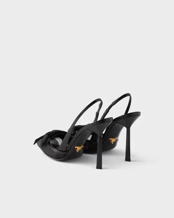 Prada Mesh Fabric Slingback Pumps