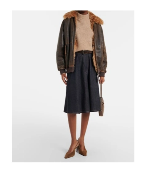 Brunello Cucinelli Denim Midi Skirt