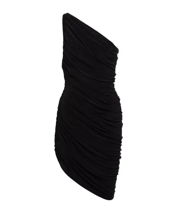 Norma Kamali Diana Asymmetrical Ruched Minidress