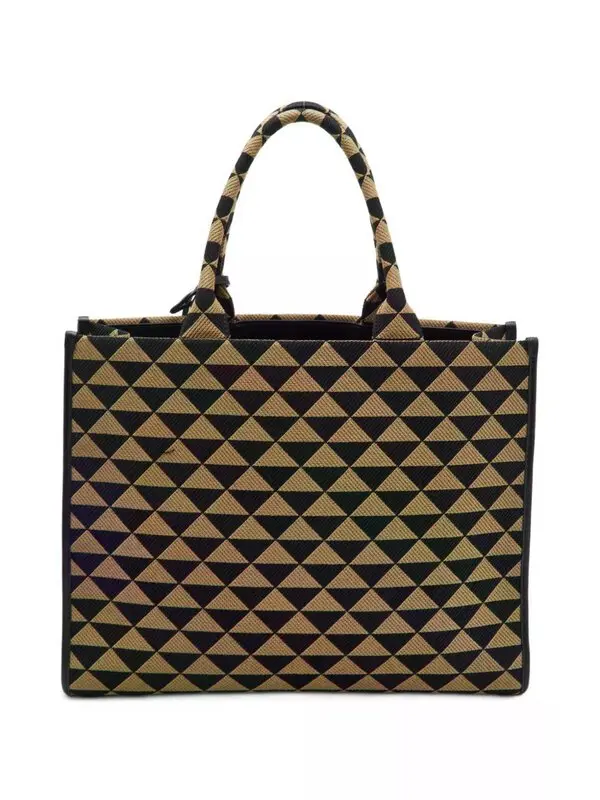 Prada Triangolo Symbole Saffiano Leather Tote Bag - Black