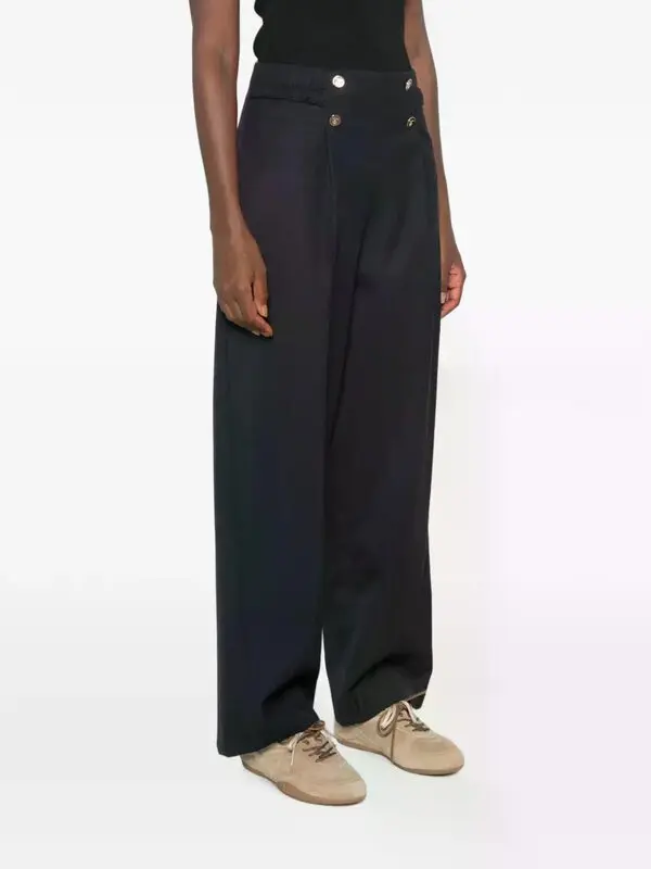 Sandro Winslow Button-embellished Wide-leg Trousers