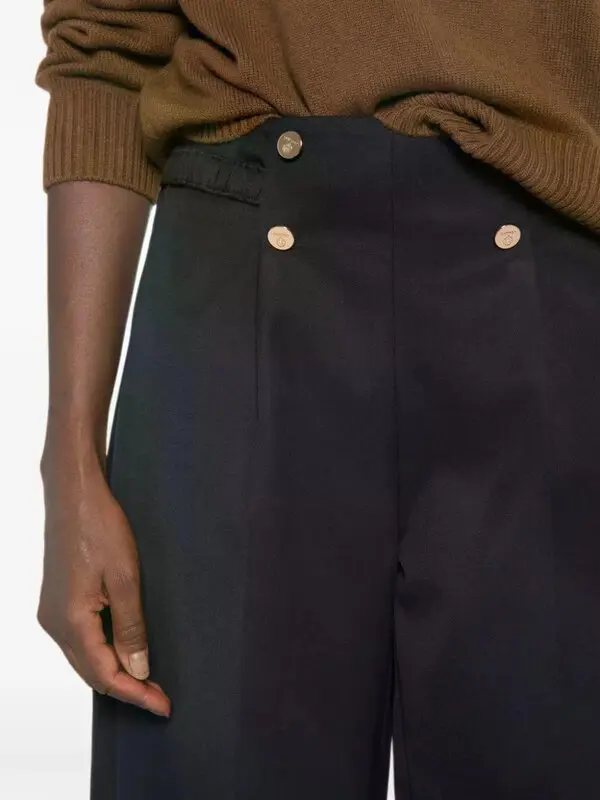 Sandro Winslow Button-embellished Wide-leg Trousers