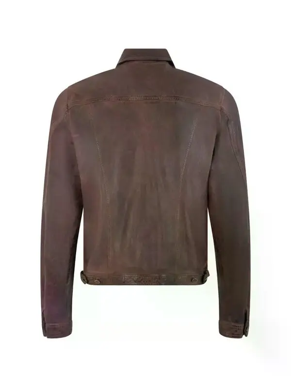 MOORER Button-up Leather Jacket