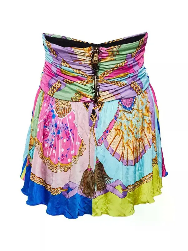 Versace Ventagli Print Flared Mini Skirt