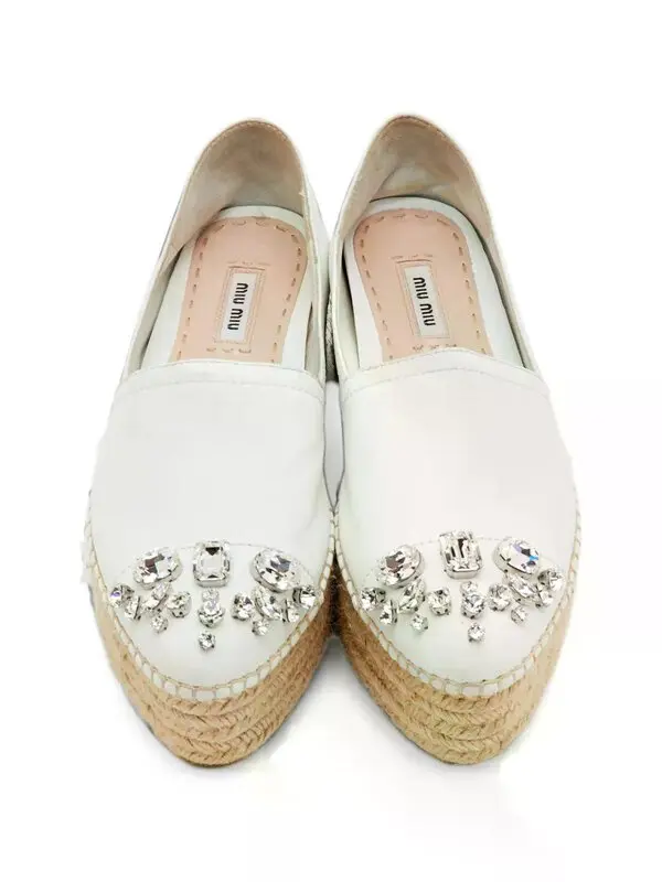 Miu Miu Crystal-embellished Platform Espadrilles
