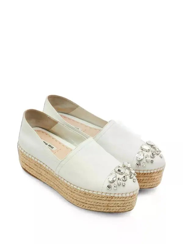 Miu Miu Crystal-embellished Platform Espadrilles