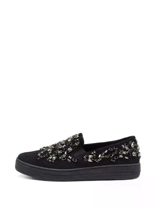 Prada Crystal-embellished Slip-on Sneakers