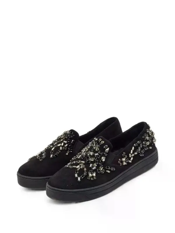 Prada Crystal-embellished Slip-on Sneakers