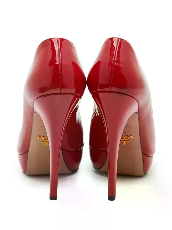 Prada Patent Leather Peep-toe Platform Stiletto Pumps