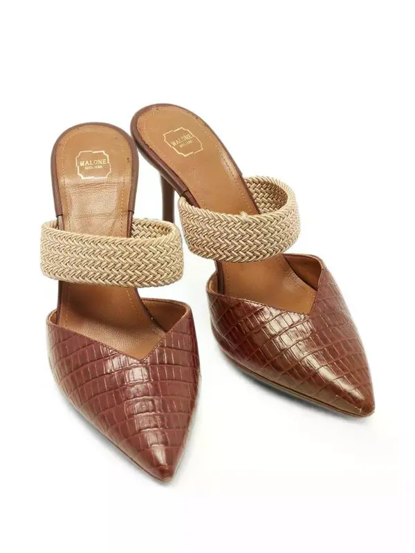 MALONE SOULIERS Maisie Croc-embossed Mules