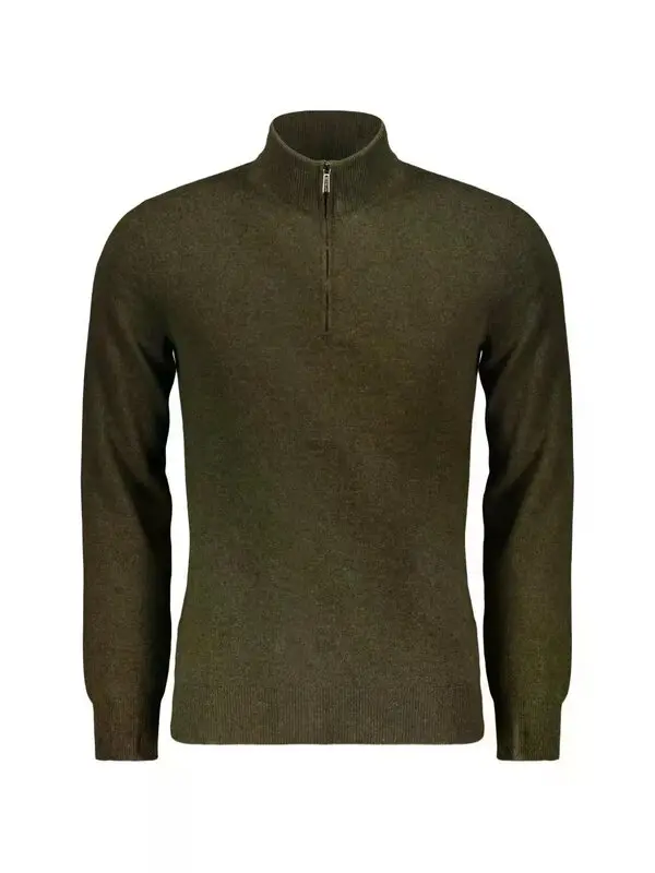 MOORER Quarter-zip Cashmere Sweater - Green