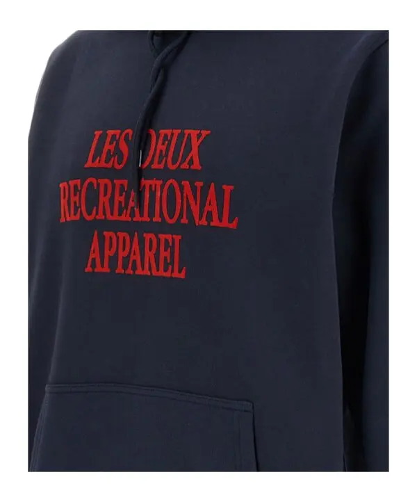LES DEUX Logo Print Drawstring Hoodie