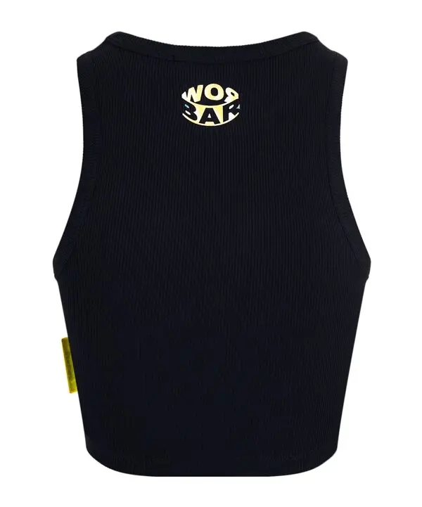 BARROW Rubberised Logo Crewneck Tank Top - Black