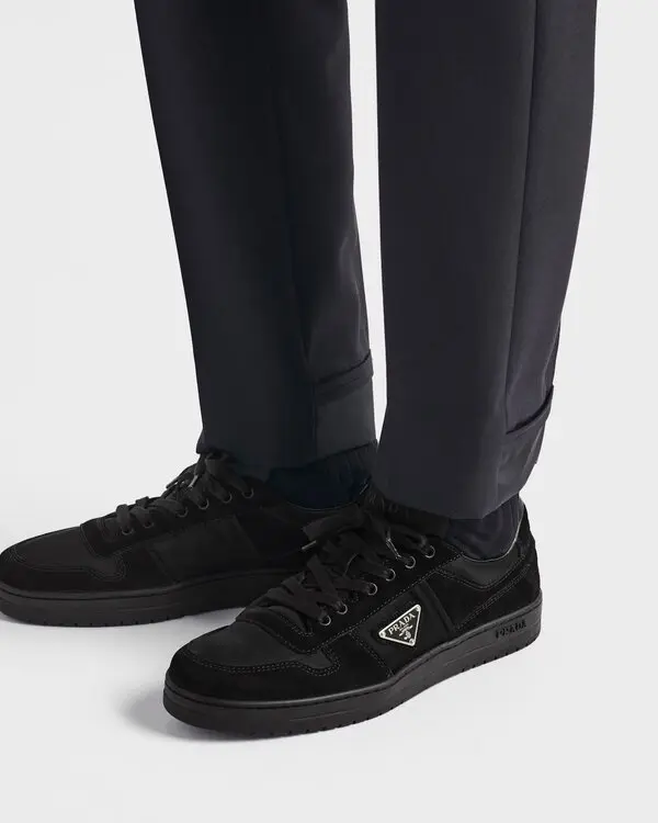 Prada Downtown Re-nylon And Suede Sneakers