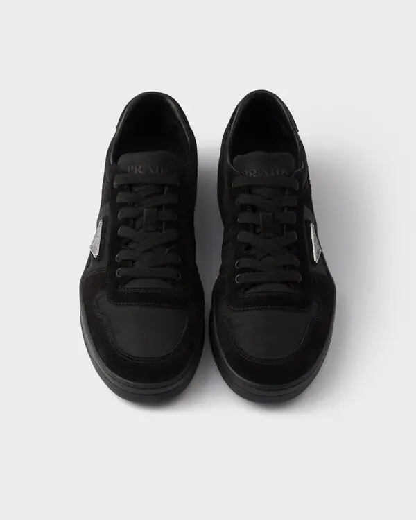 Prada Downtown Re-nylon And Suede Sneakers
