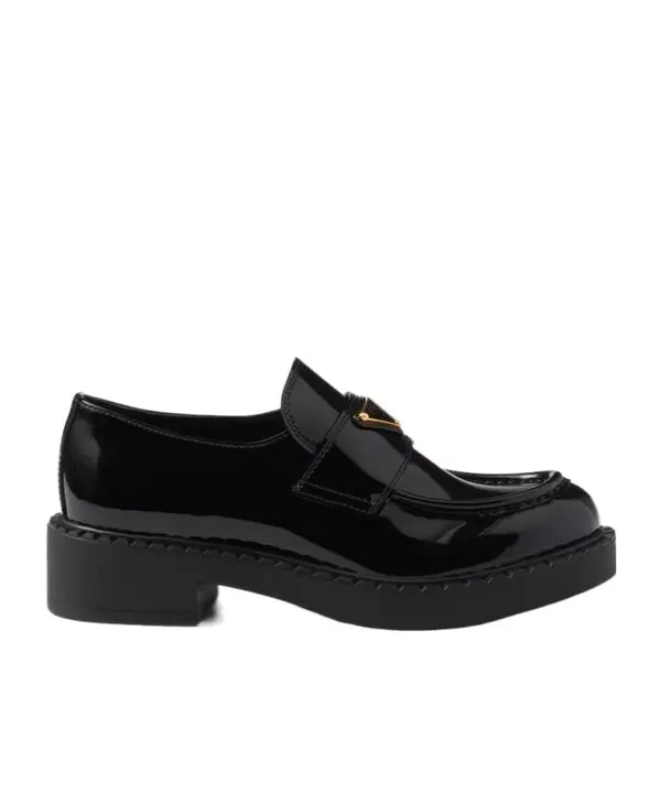 Prada Chocolate Patent Leather Loafers