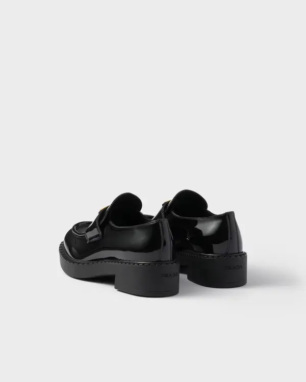Prada Chocolate Patent Leather Loafers