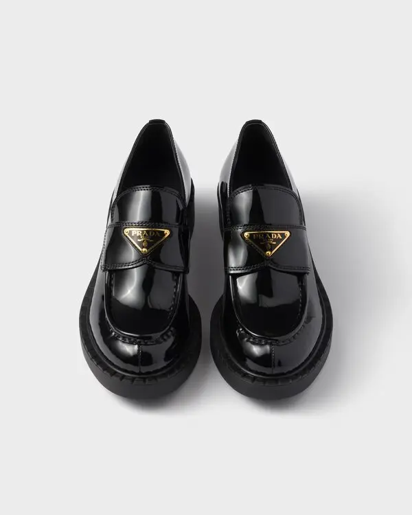 Prada Chocolate Patent Leather Loafers