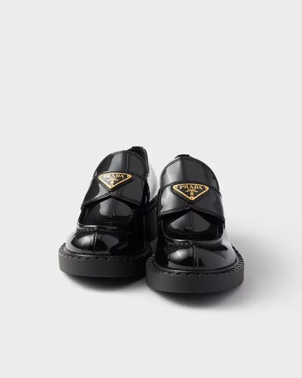 Prada Chocolate Patent Leather Loafers