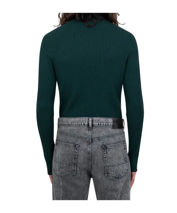 COURREGES Reedition Rib-knit Mock-neck Sweater - Green