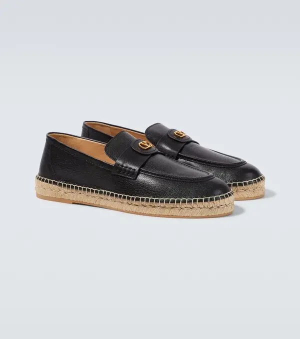 Valentino Garavani Vlogo Leather Espadrilles