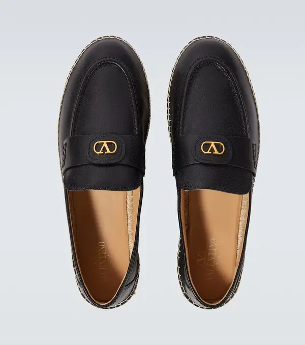 Valentino Garavani Vlogo Leather Espadrilles