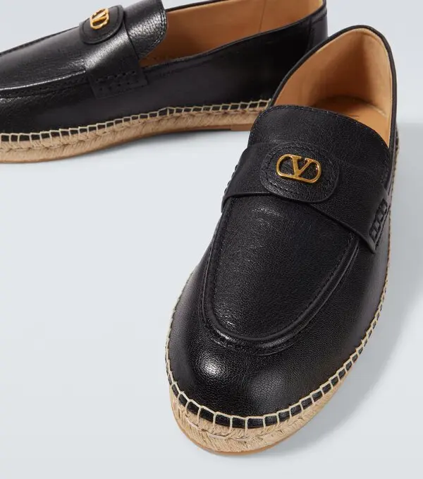 Valentino Garavani Vlogo Leather Espadrilles
